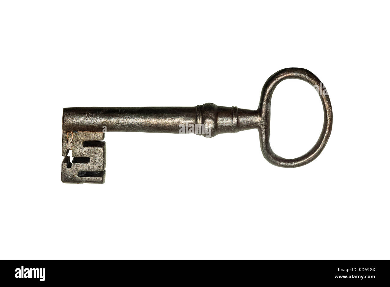 Old key isolated on white background Stock Photo - Alamy
