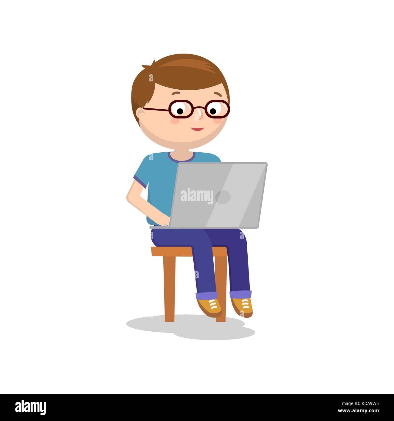 IT children generation vector image. Clever and intelligent children ...