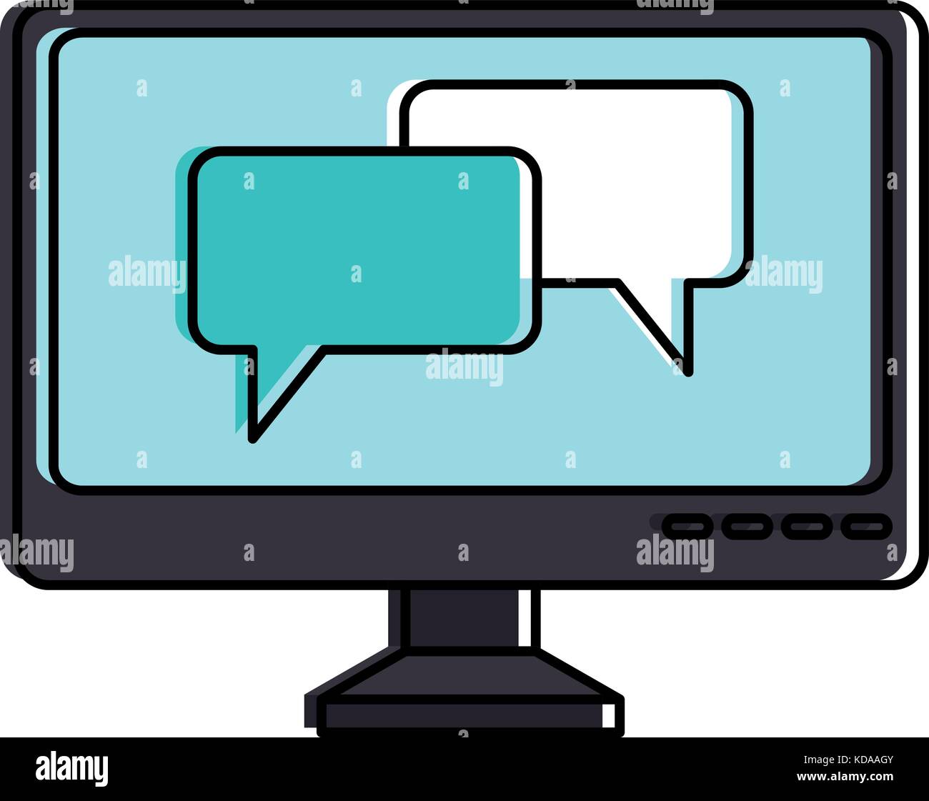 computer display with speech bubbles Stock Vector Image & Art - Alamy