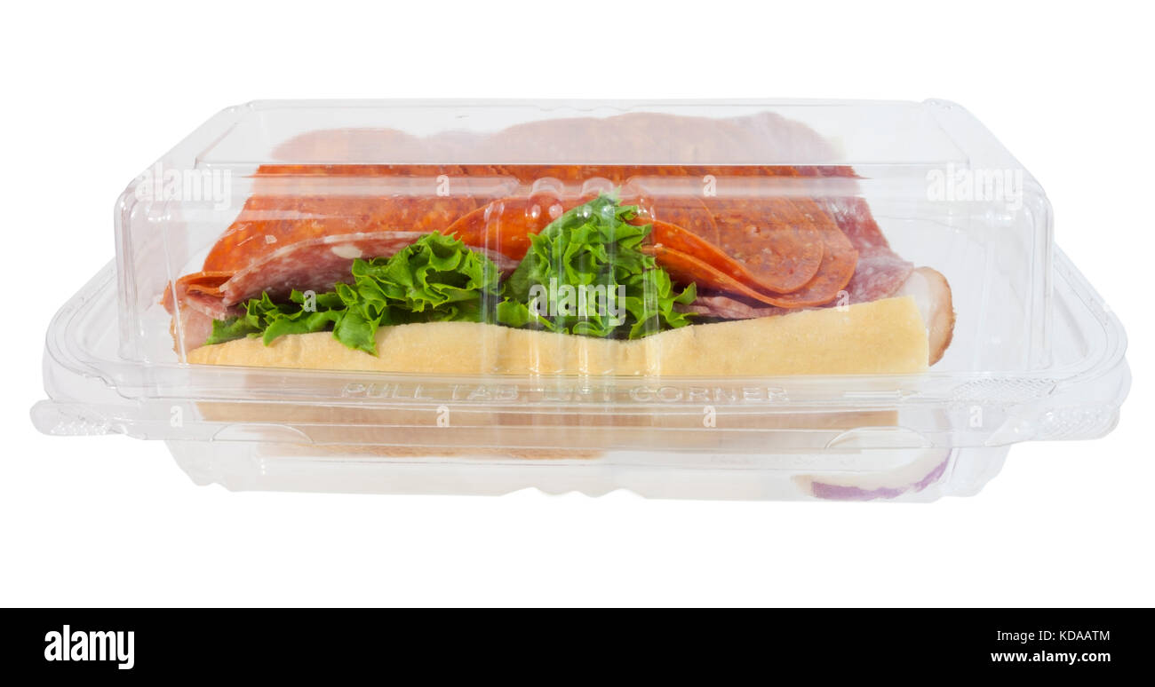Isolated Italian sub sandwich with plastic container Stock Photo - Alamy