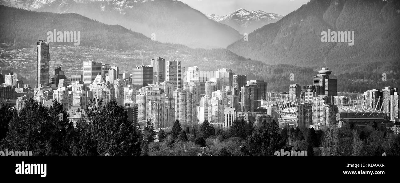 Vancouver Cityscape in Monochrome Stock Photo - Alamy