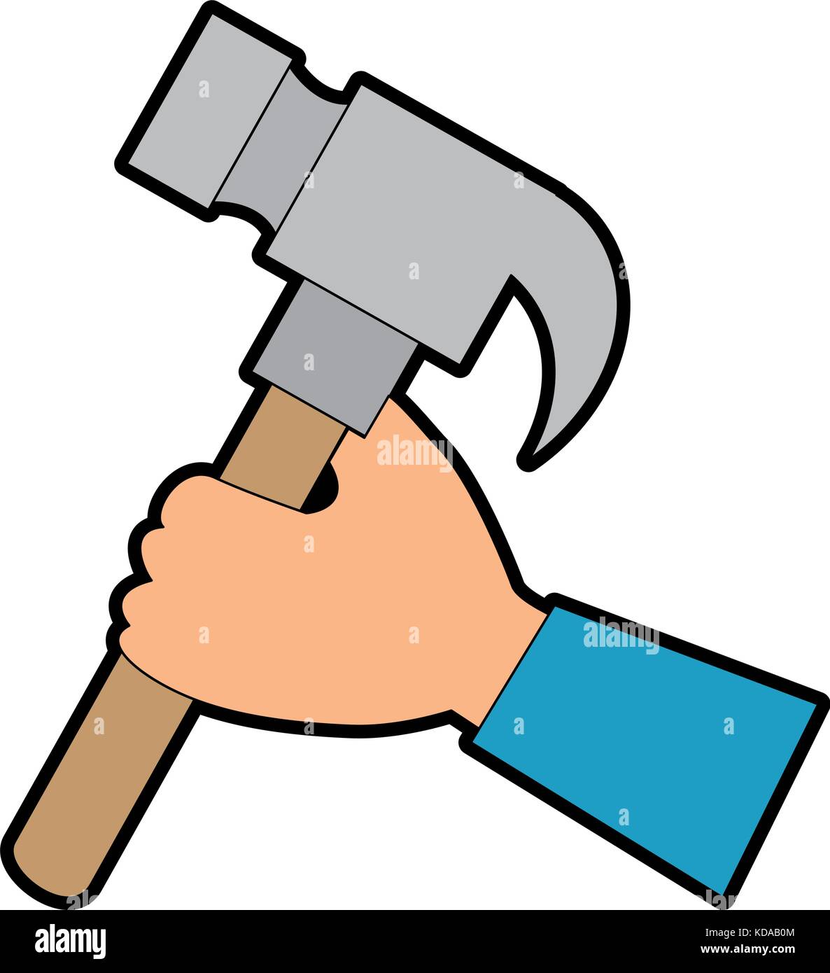 hand with hammer tool isolated icon Stock Vector Image & Art - Alamy