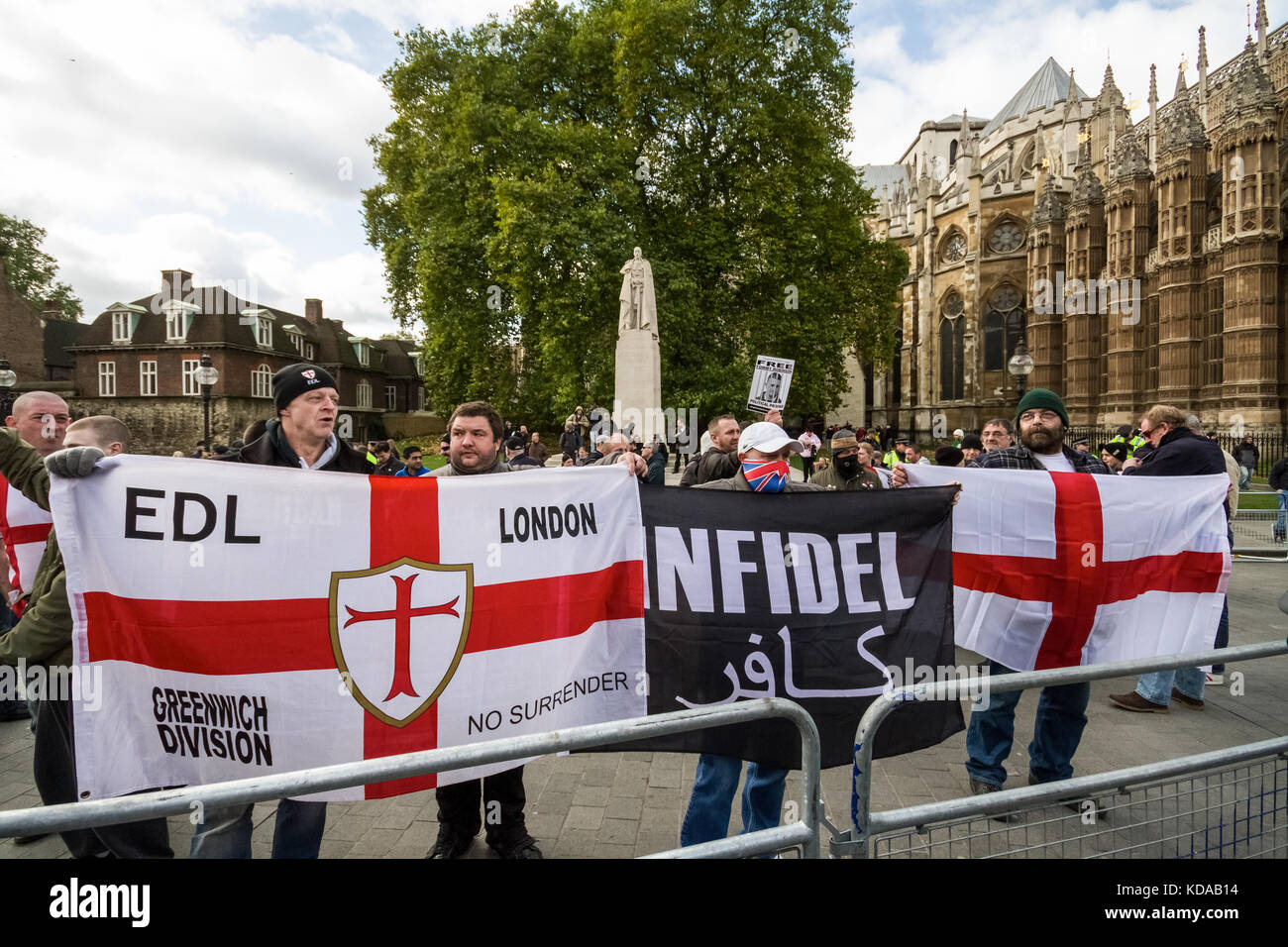 English Defence League (EDL) protest in Westminster, London, UK Stock ...
