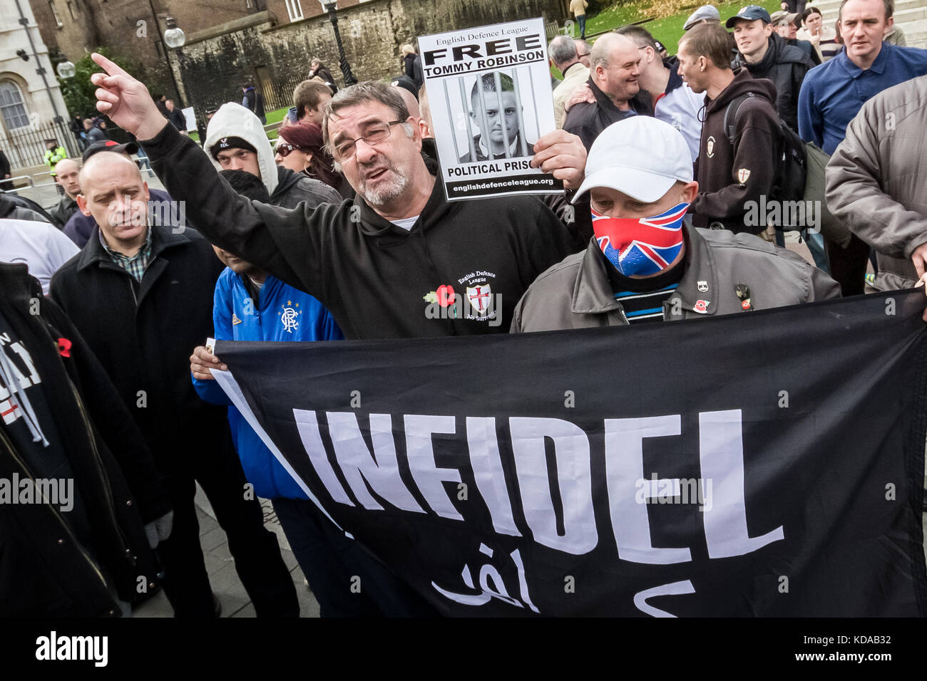 English Defence League (EDL) protest in Westminster, London, UK Stock ...