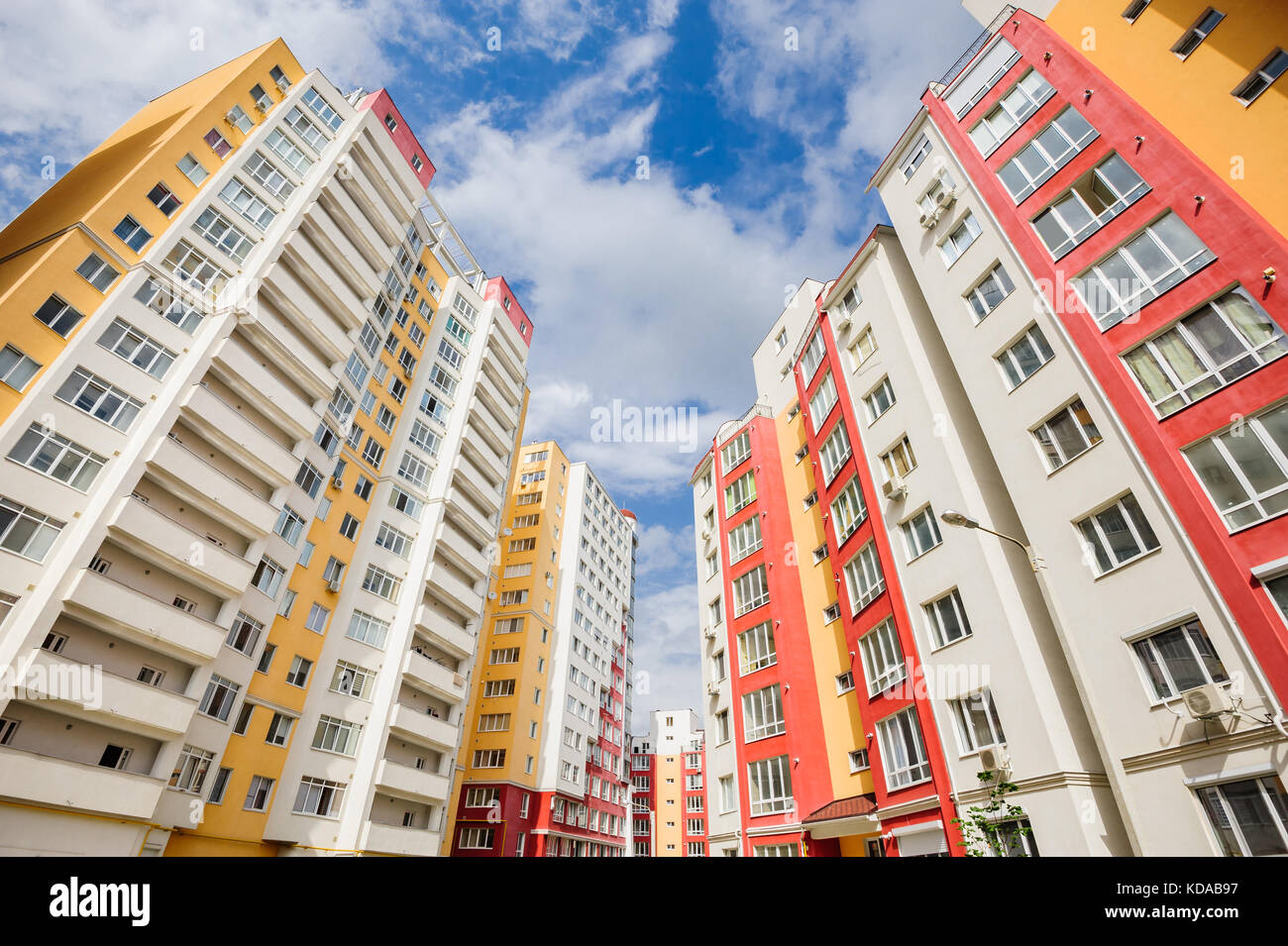 wide angle shot of new residential buildings Stock Photo - Alamy
