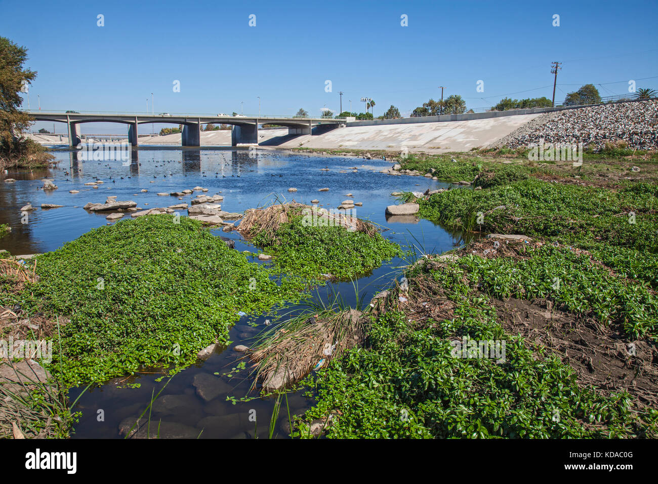 Los Angeles River near WIllow Street, Long Beach, California, USA Stock ...