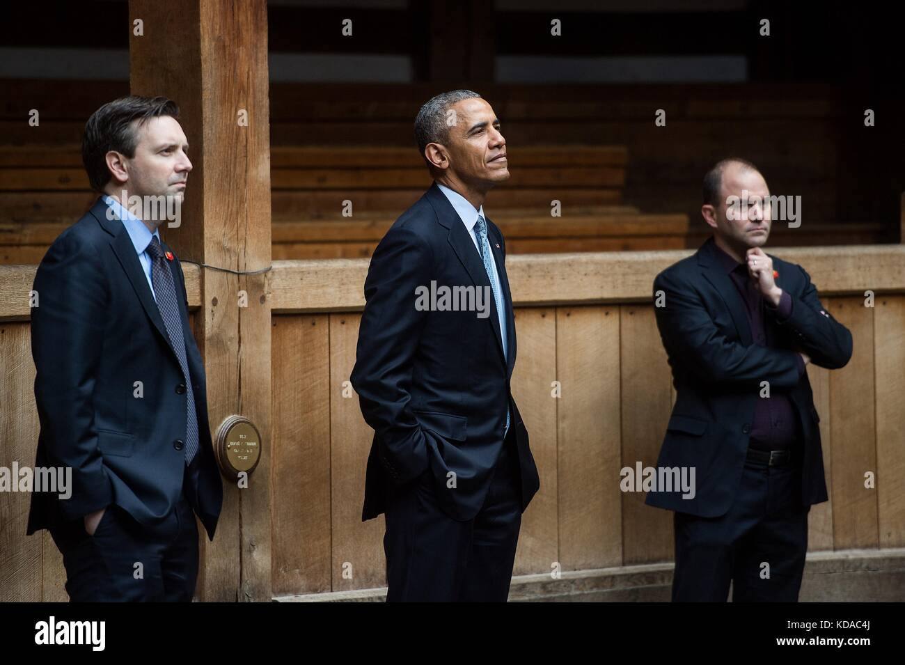 U.S. President Barack Obama watches the cast of Hamlet perform scenes ...