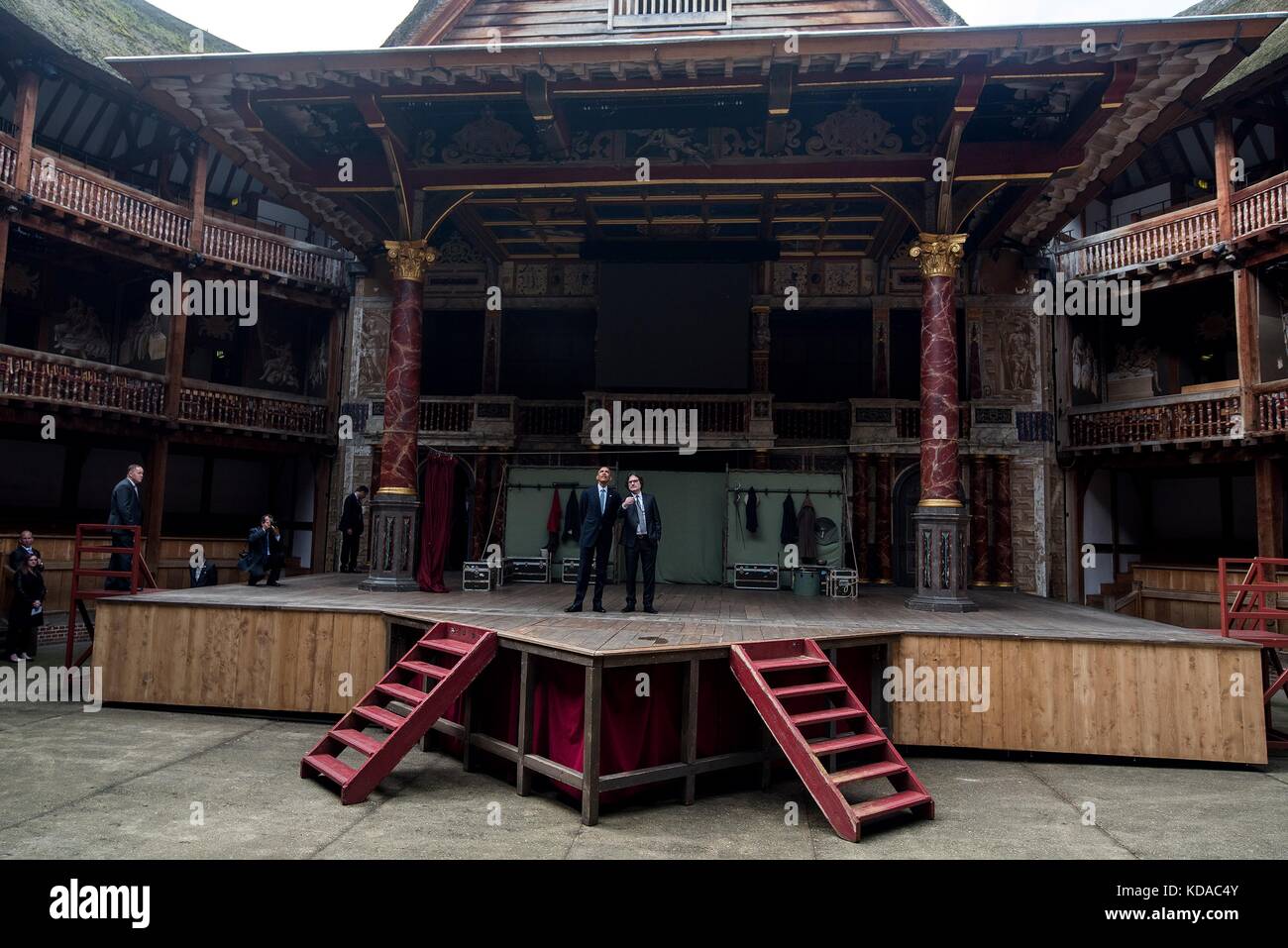 U.S. President Barack Obama visits the Shakespeare Globe Theatre April ...