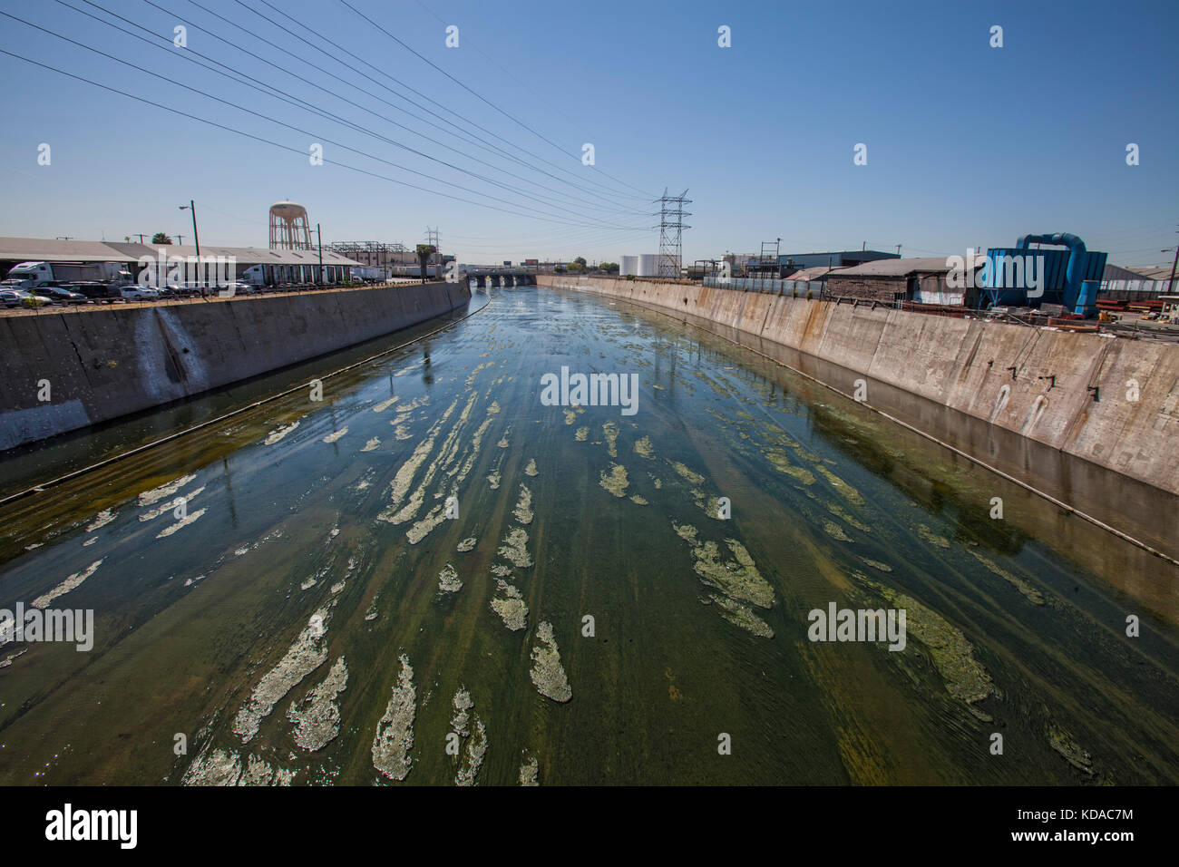 Los Angeles River near downtown Los Angeles, California, USA Stock ...