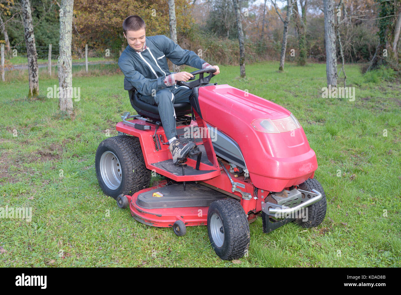 groundskeeping worker at work Stock Photo - Alamy