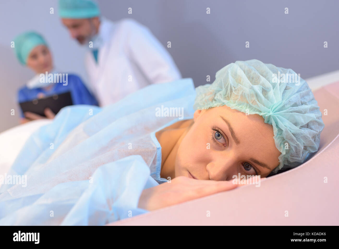 woman waiting for operation at hospital Stock Photo - Alamy