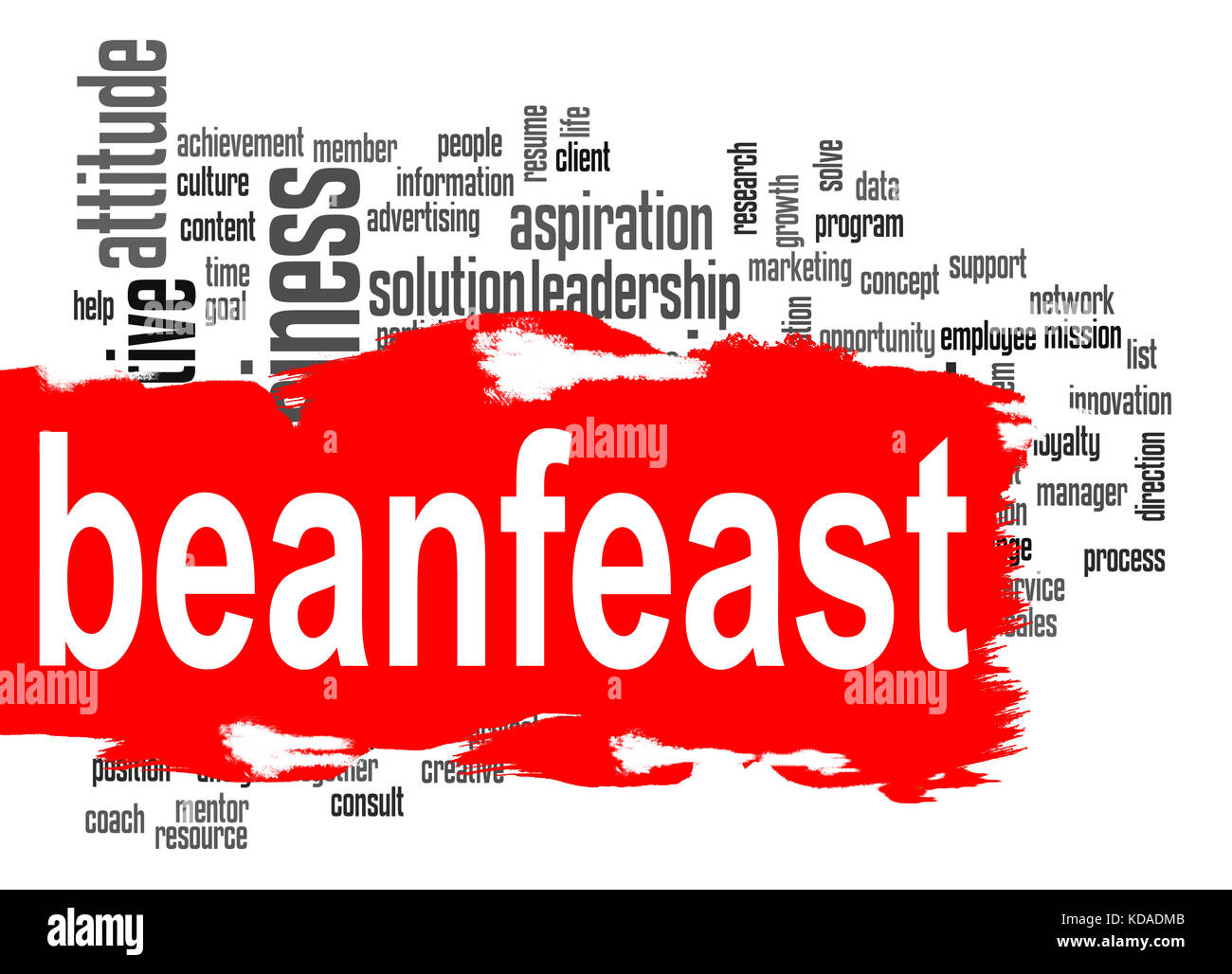 Beanfeast word cloud with red banner image with hi-res rendered artwork ...