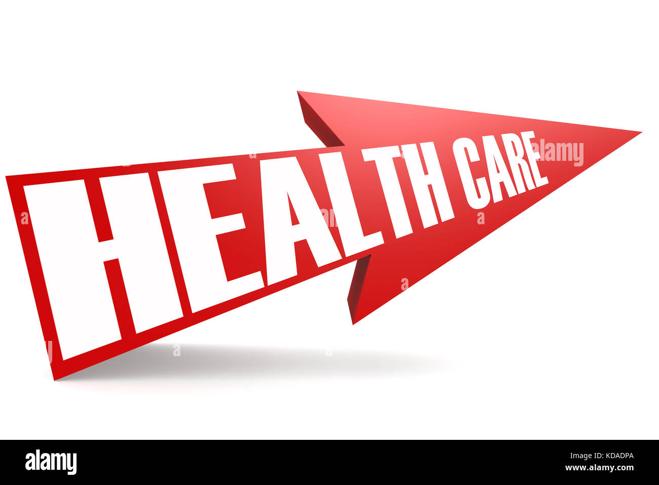 Red arrow with health care word image with hi-res rendered artwork that ...