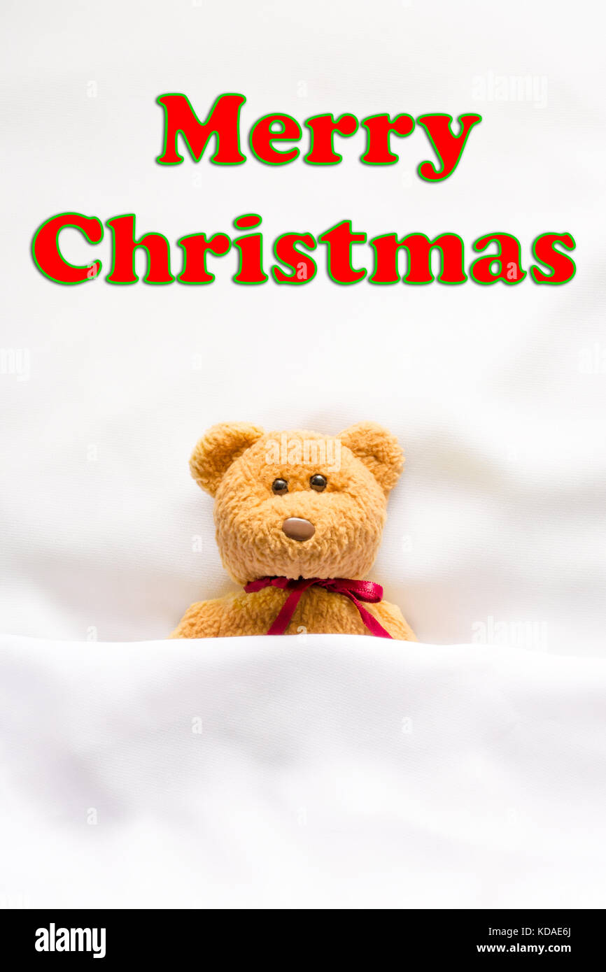 teddy bear message "Merry Christmas Stock Photo - Alamy