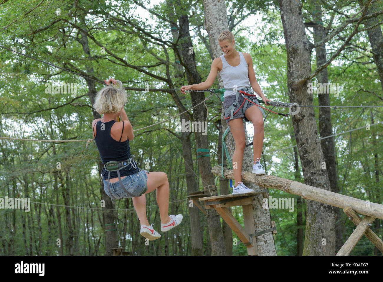 Balancing on ropes hi-res stock photography and images - Alamy