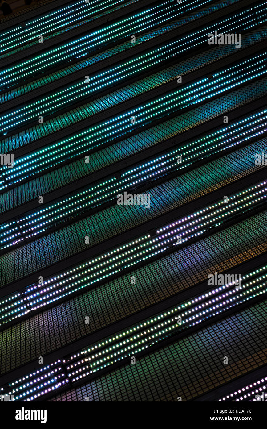 modern abstract background detail of interior design colour lights ...