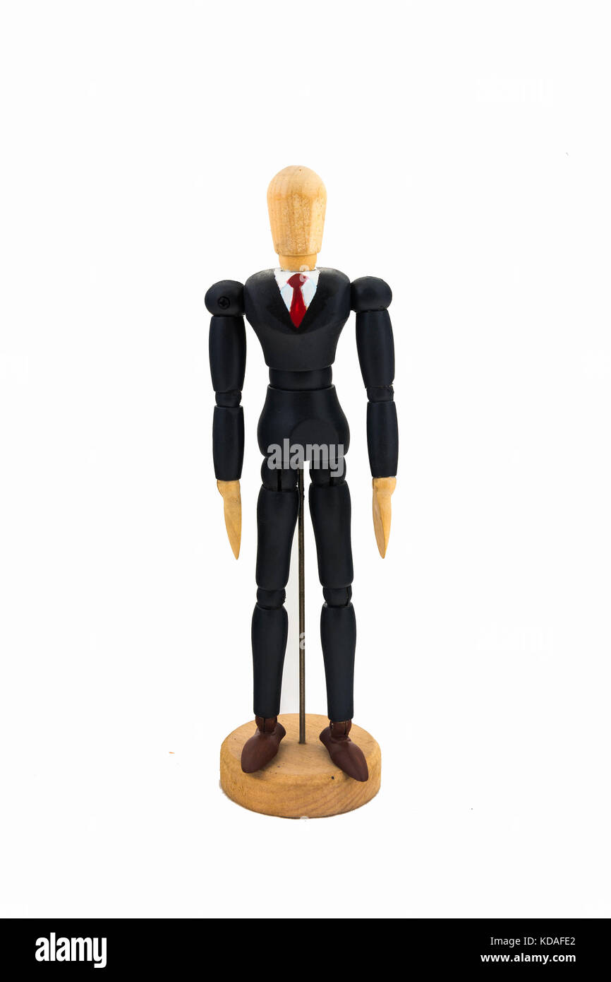 Wood Figure business man Stock Photo - Alamy