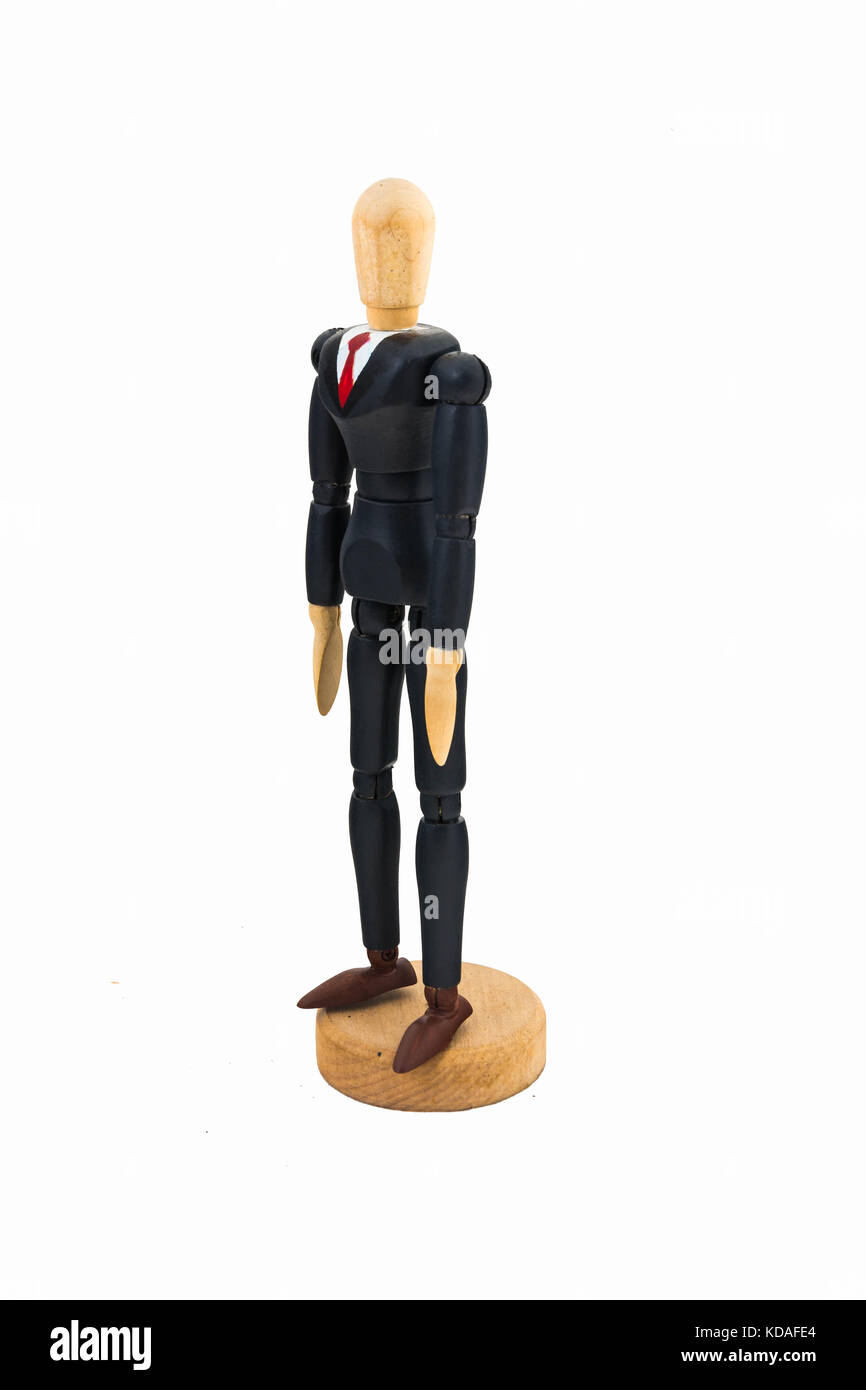 Wood Figure business man Stock Photo - Alamy