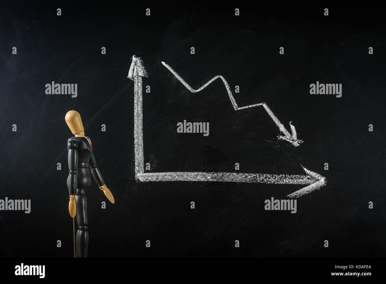 Wood Figure business man with graph symbol ,black ground black broad ...