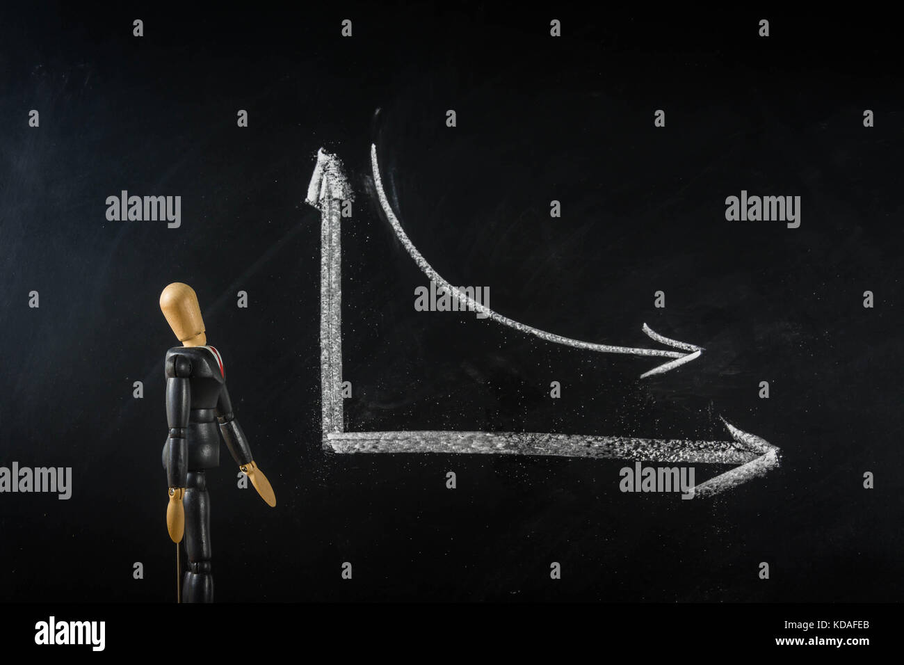 Wood Figure business man with graph symbol ,black ground black broad ...