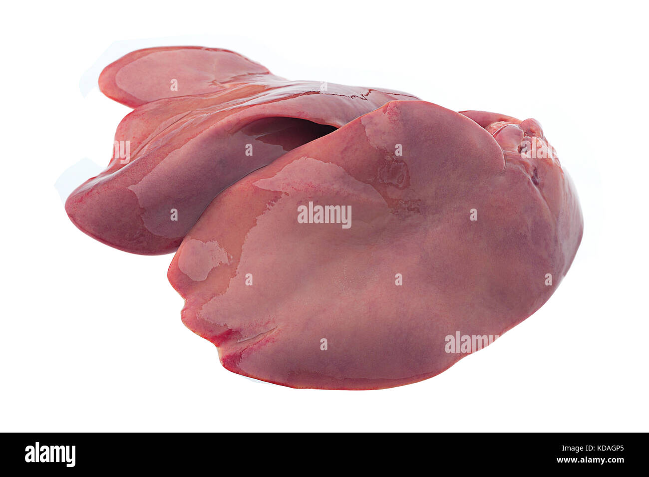 Chicken liver part closeup isolated on white Stock Photo - Alamy