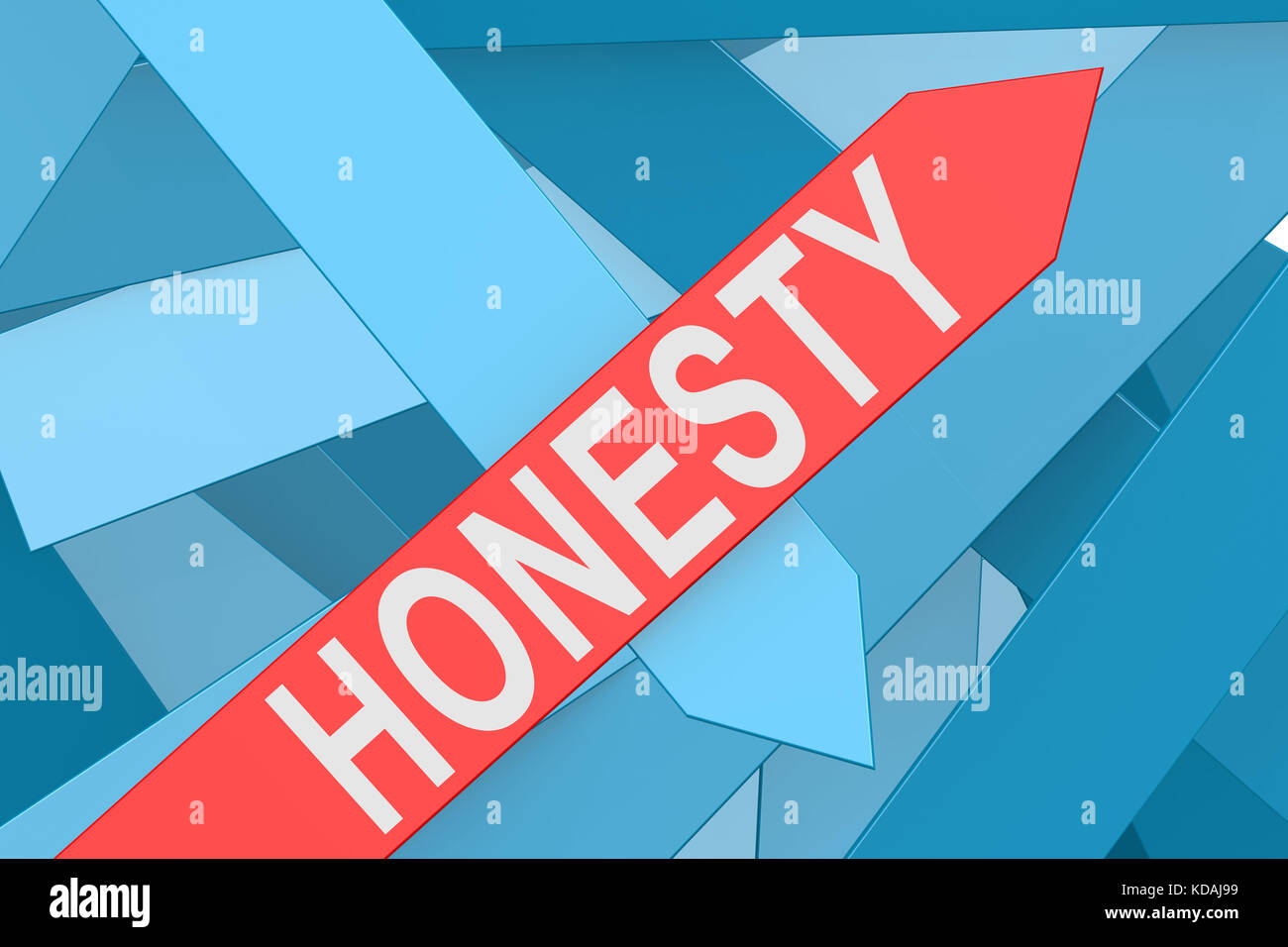 Honesty word on red arrow pointing upward, 3d rendering Stock Photo - Alamy