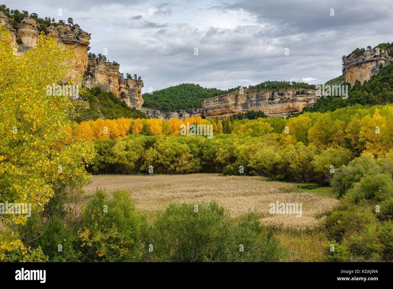 Autunm landscape with vertical rocks in Cuenca n2 Stock Photo - Alamy