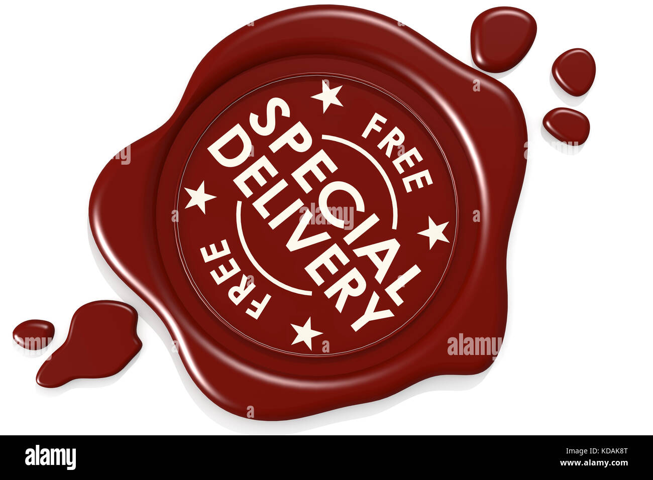 Label seal of special delivery isolated on white background, 3D ...