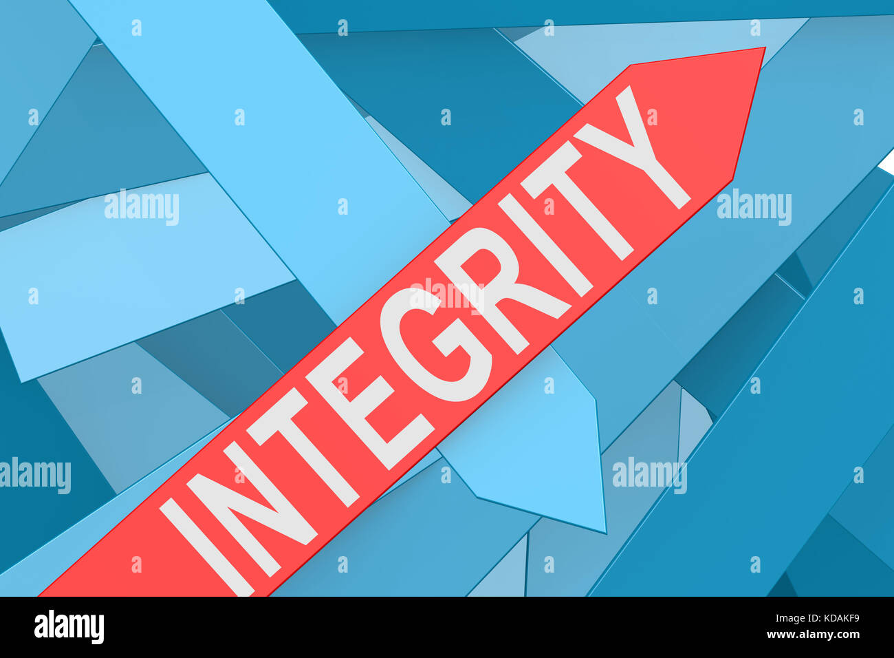 Integrity word on red arrow pointing upward, 3d rendering Stock Photo ...