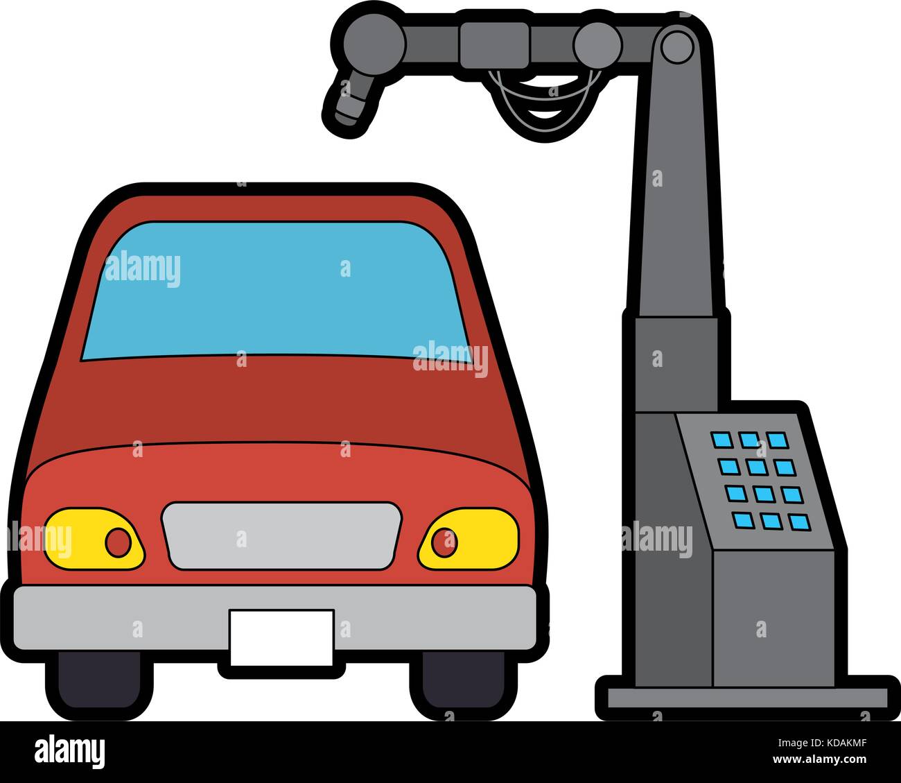 car with assembling machine vector illustration design Stock Vector ...
