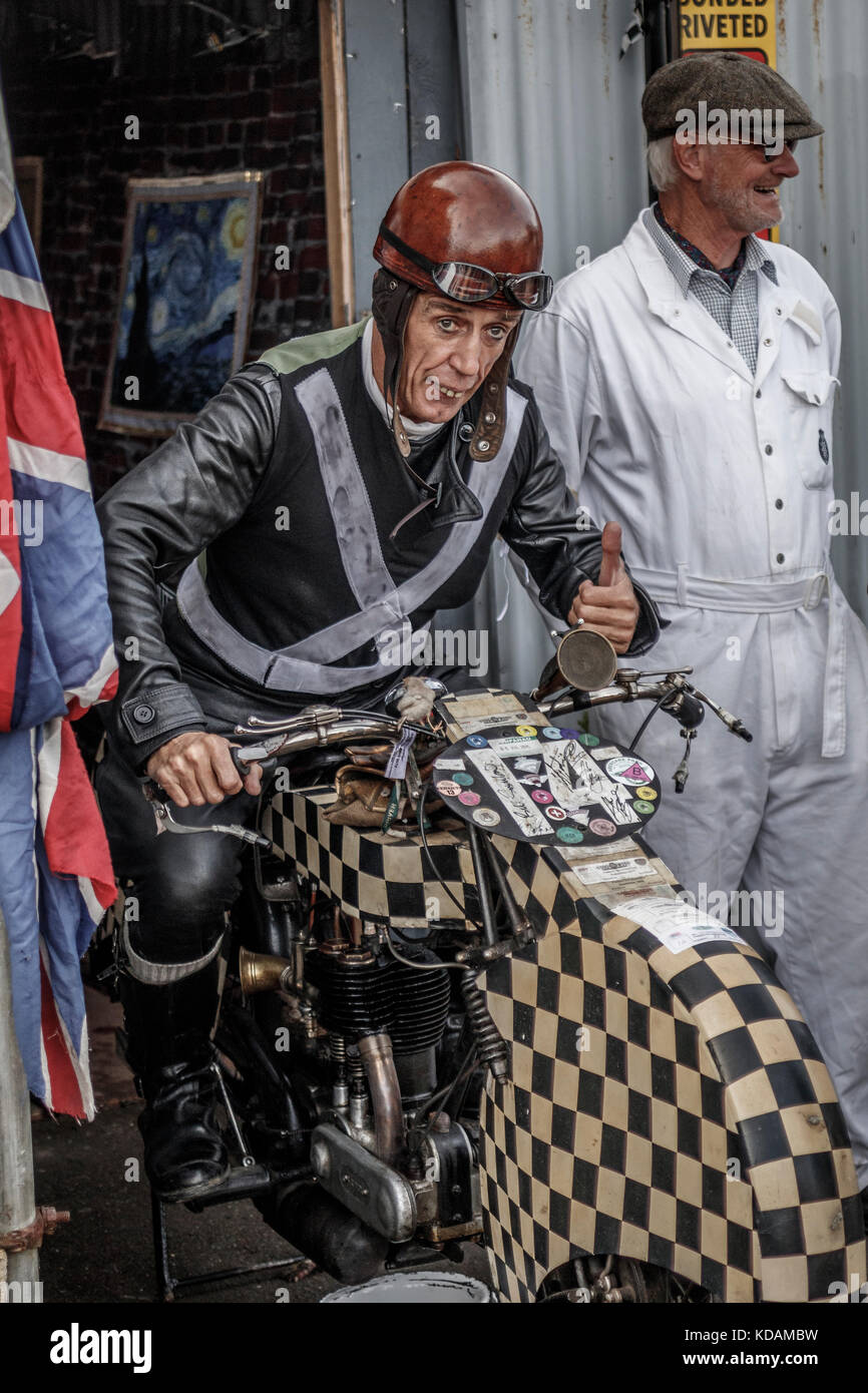 Actor playing the part of George Formby on a recreation of the ...