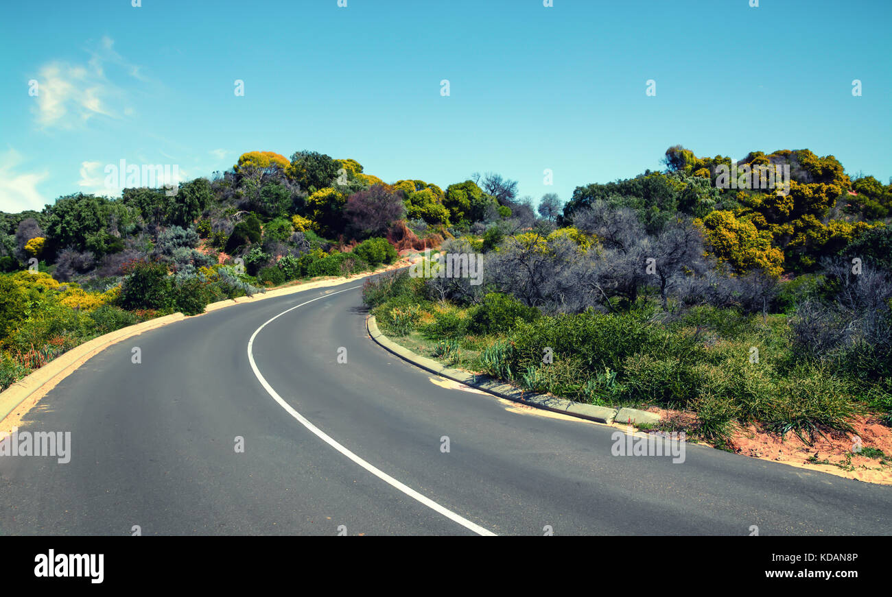 Road through rural landscape, Busselton, western Australia, Australia ...