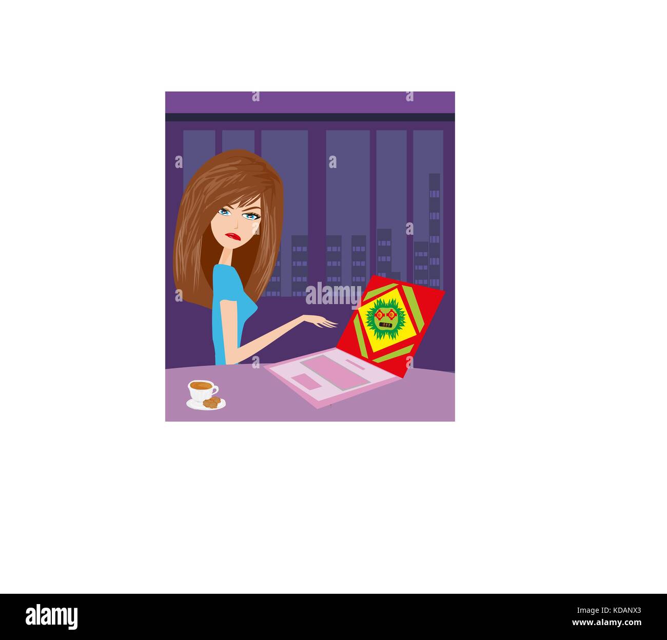 Computer security woman Stock Vector Images - Alamy