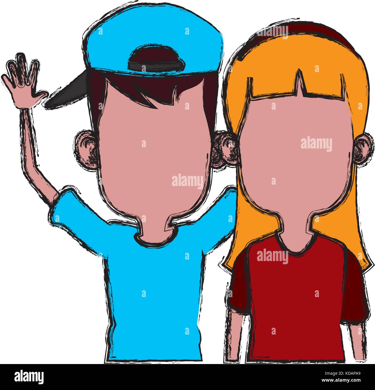 Cute kids friends cartoon icon vector illustration graphic design Stock ...