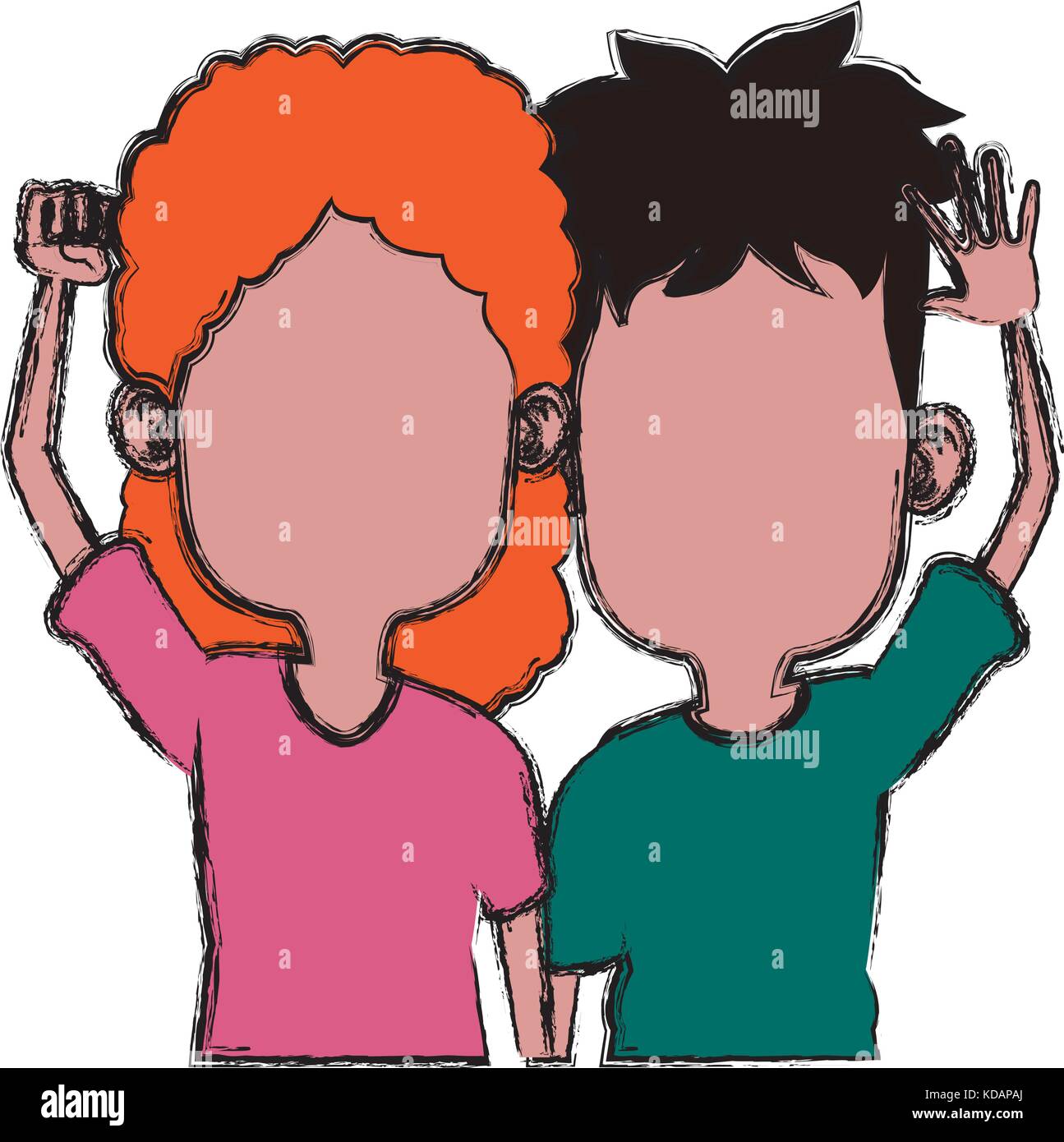 Cute kids friends cartoon icon vector illustration graphic design Stock ...