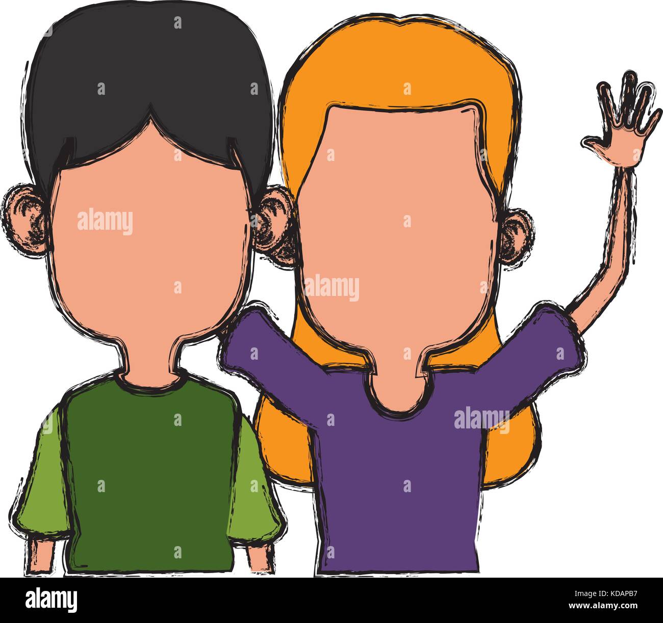 Cute kids friends cartoon icon vector illustration graphic design Stock ...