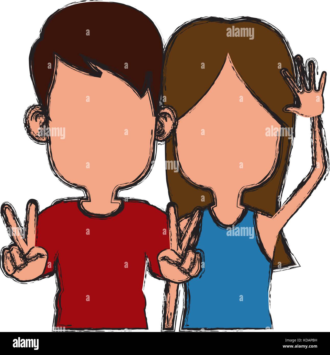 Cute kids friends cartoon icon vector illustration graphic design Stock ...