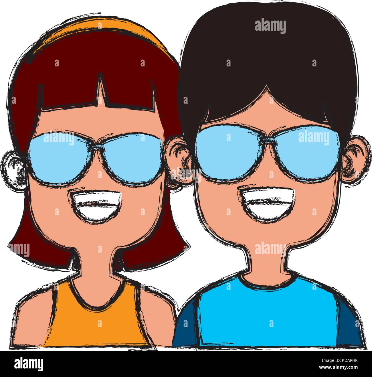 Cute kids friends cartoon icon vector illustration graphic design Stock ...
