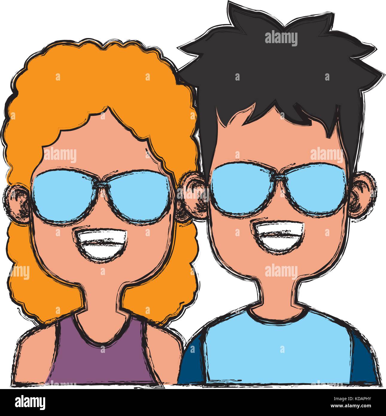 Cute kids friends cartoon icon vector illustration graphic design Stock ...