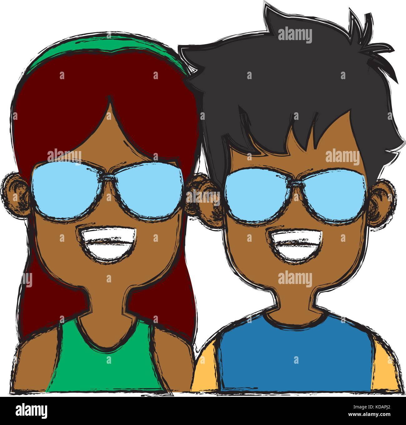 Cute kids friends cartoon icon vector illustration graphic design Stock ...