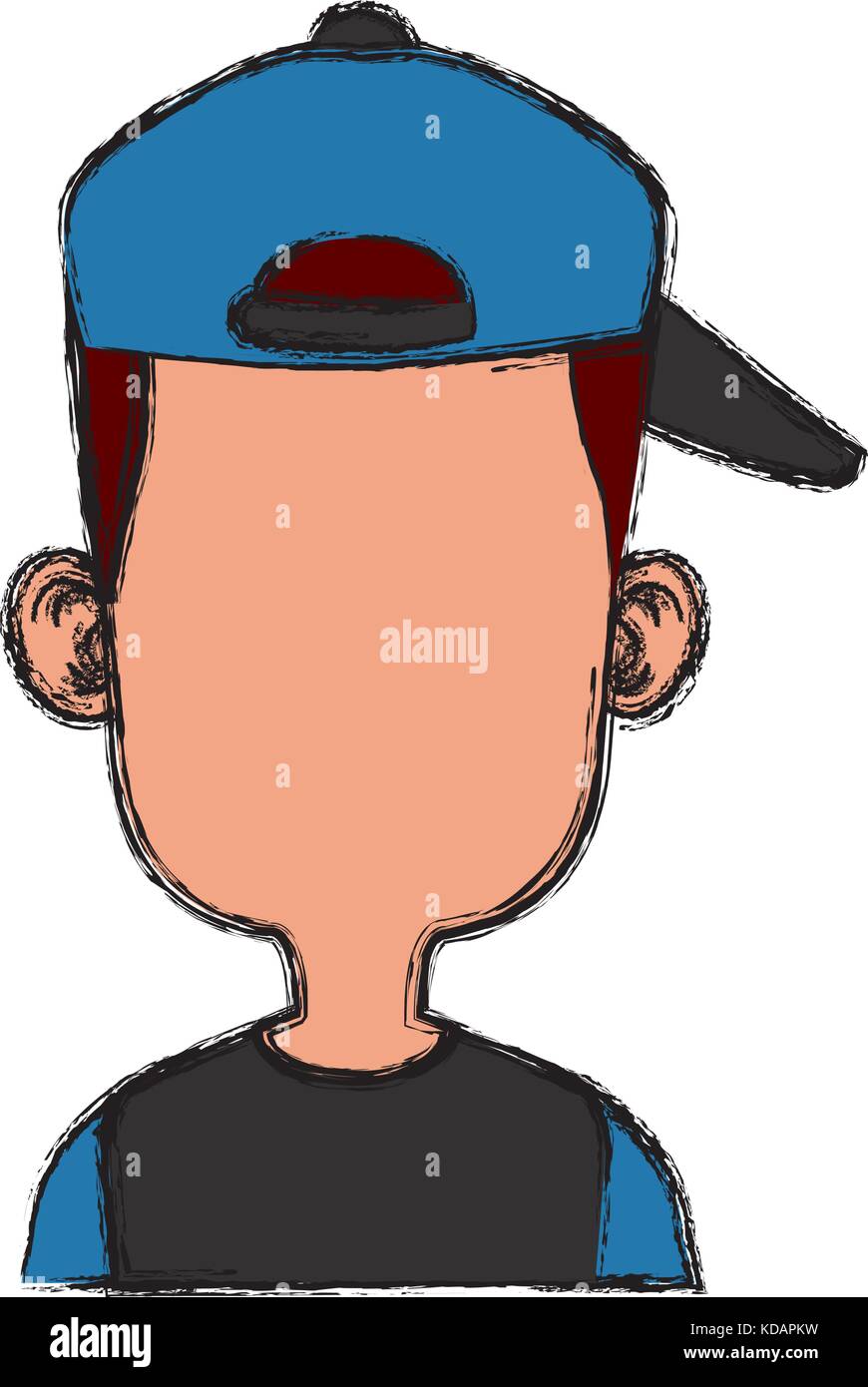 Boy faceless with hat cartoon icon vector illustration graphic design ...