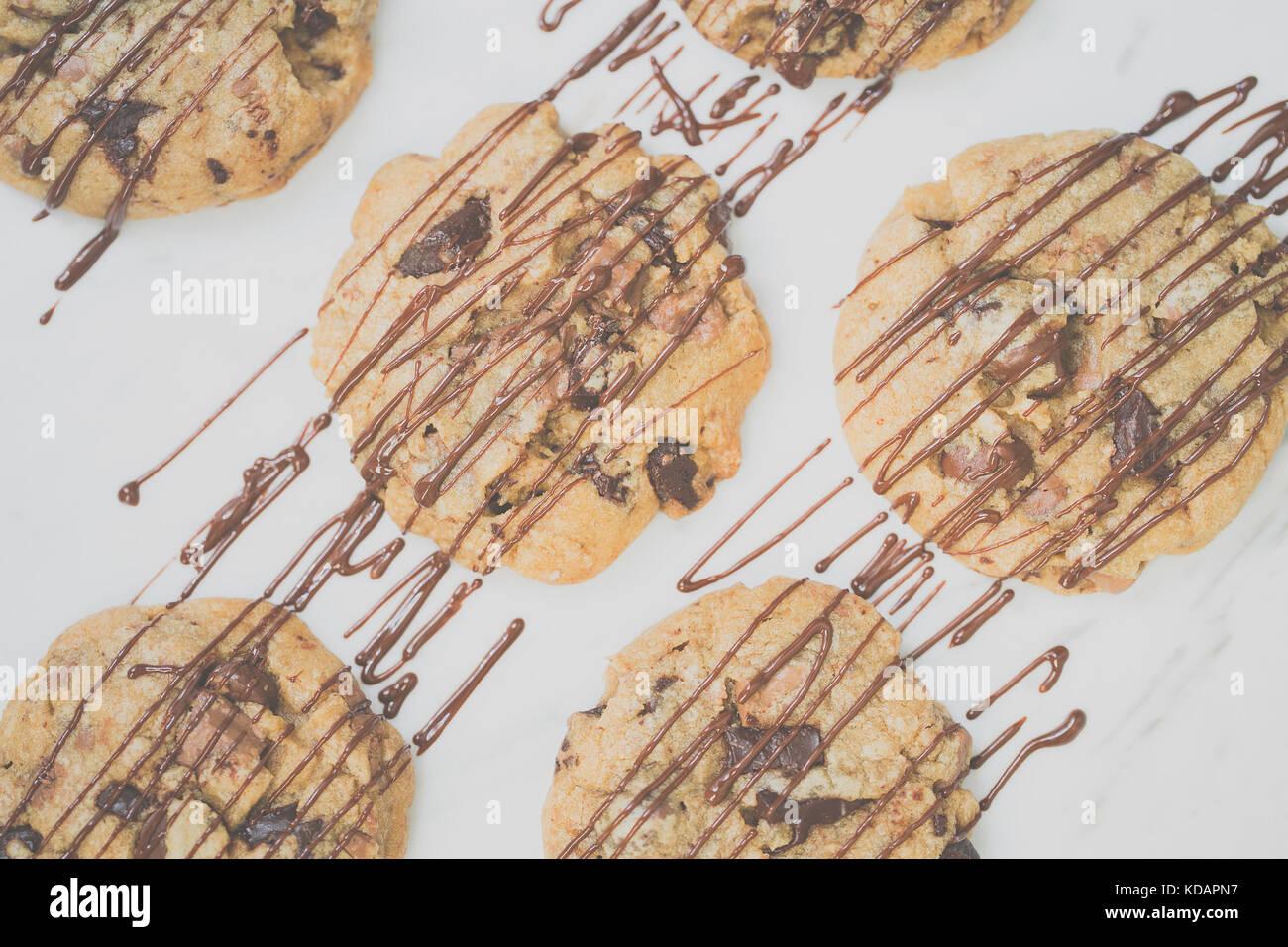Overhead view of chocolate cookies Stock Photo - Alamy