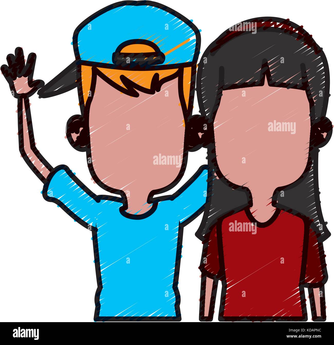 Cute kids friends cartoon icon vector illustration graphic design Stock ...