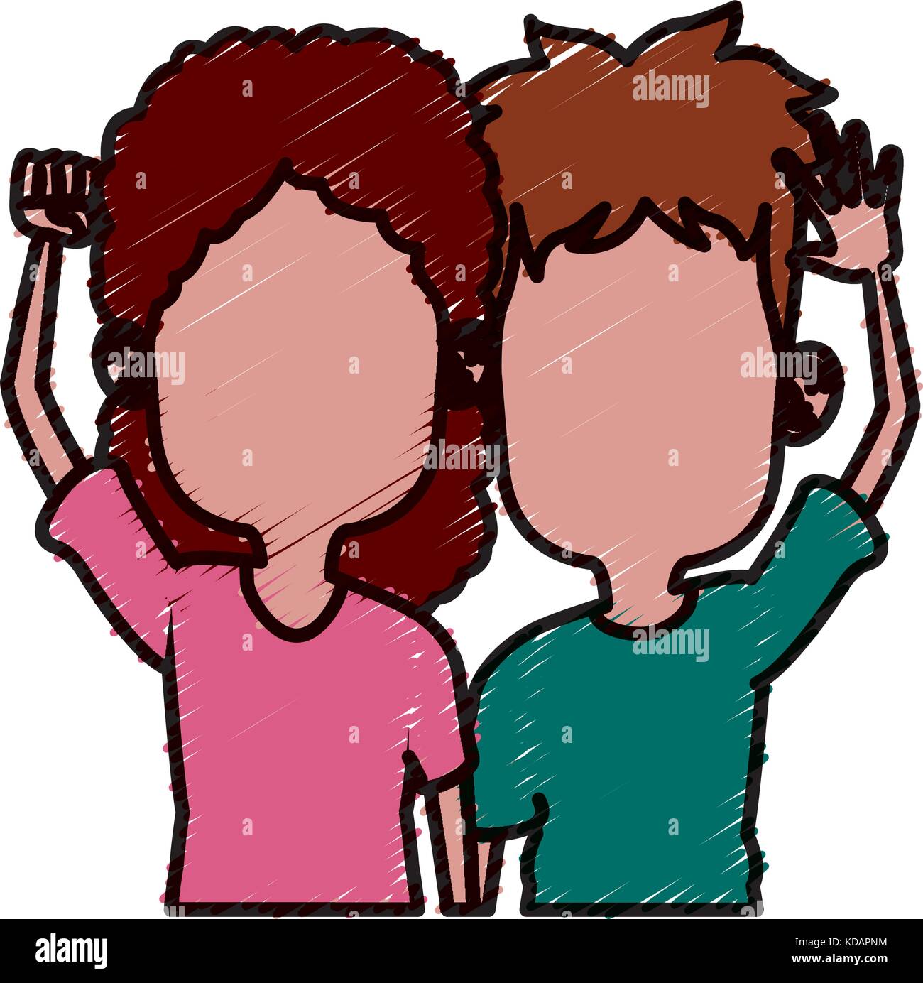 Cute kids friends cartoon icon vector illustration graphic design Stock ...