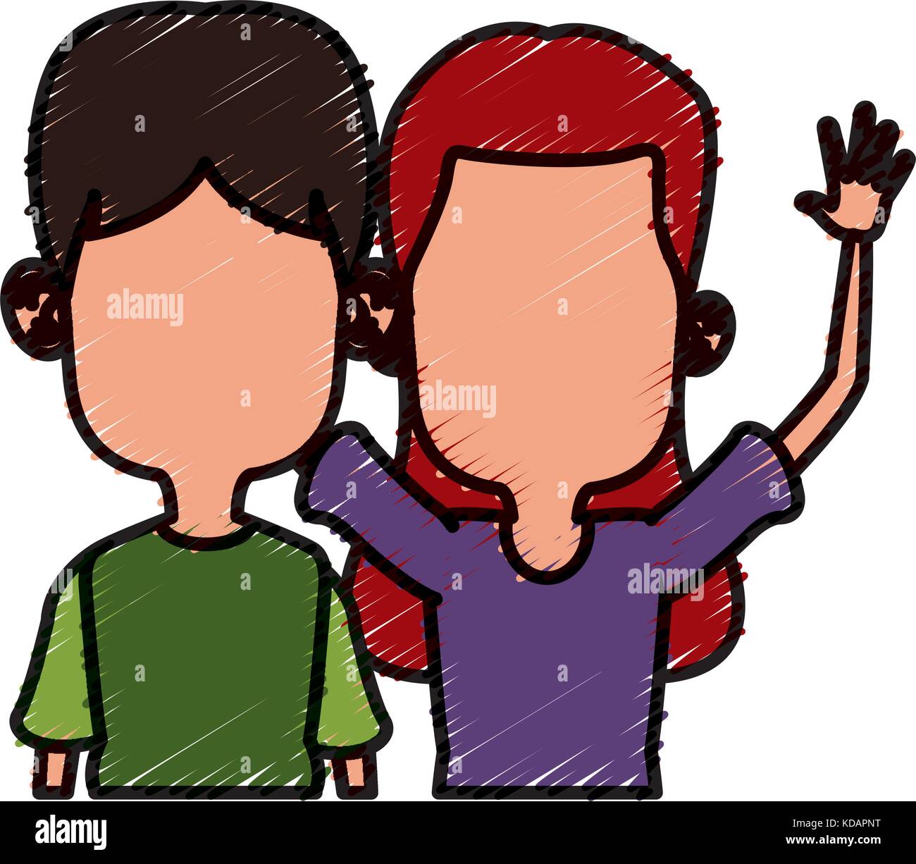 Cute kids friends cartoon icon vector illustration graphic design Stock ...