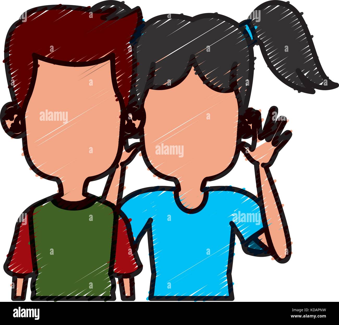 Cute kids friends cartoon icon vector illustration graphic design Stock ...