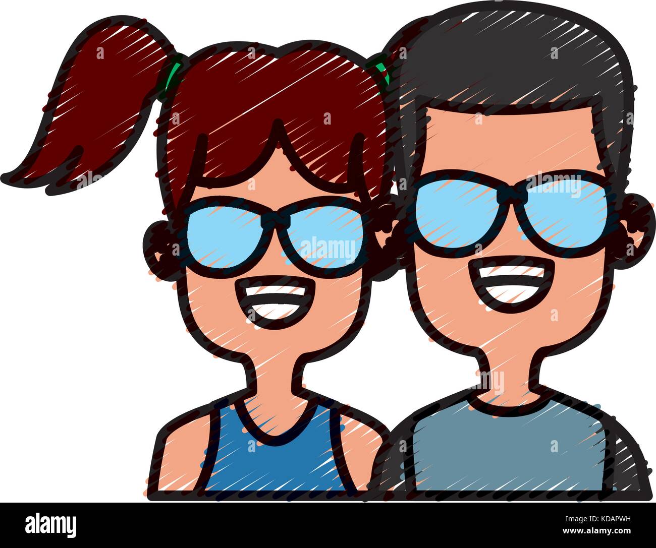 Cute kids friends cartoon icon vector illustration graphic design Stock ...