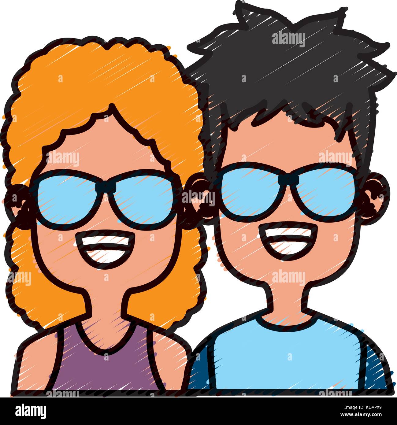 Cute kids friends cartoon icon vector illustration graphic design Stock ...