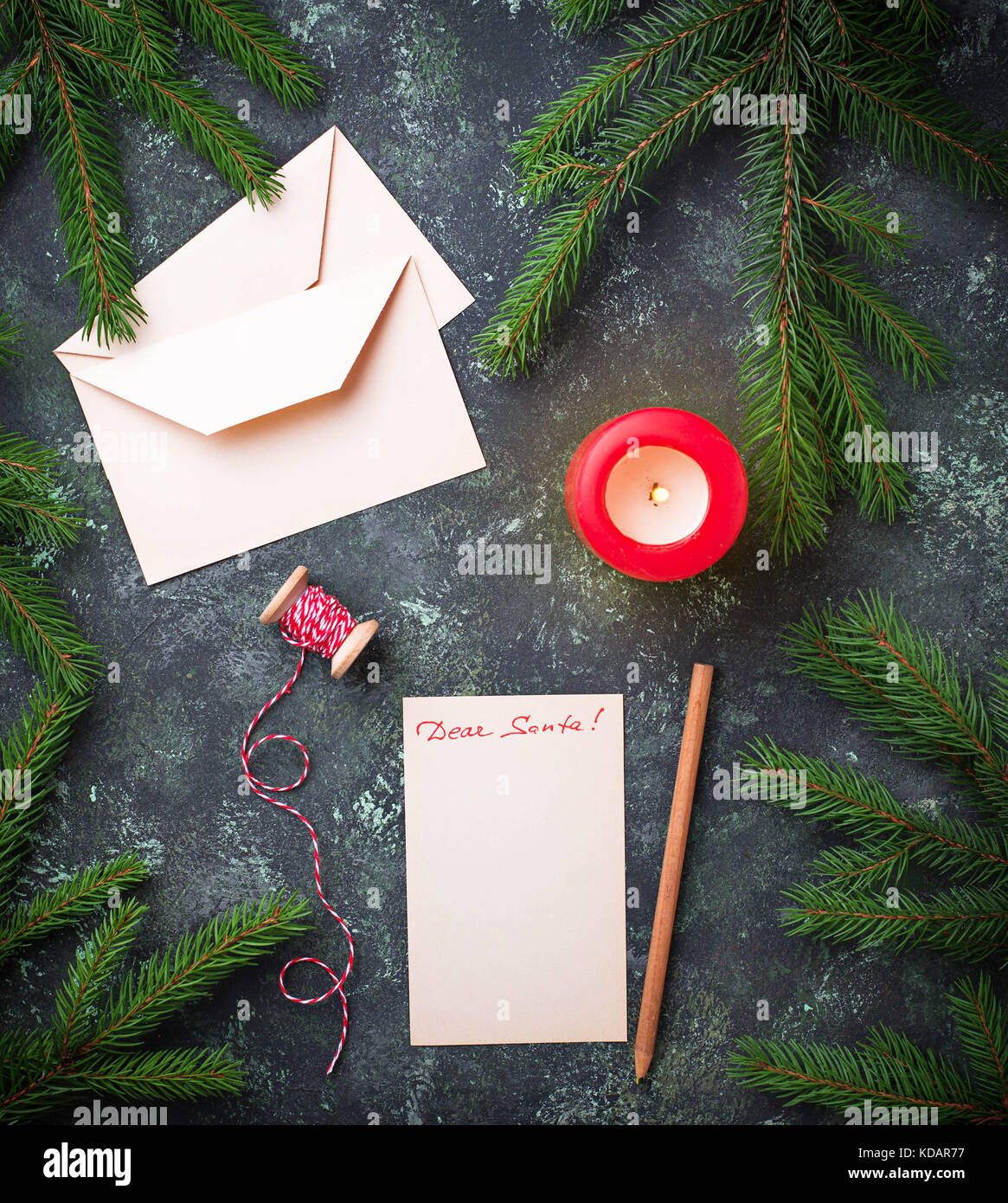 Letter with text Dear Santa Stock Photo - Alamy