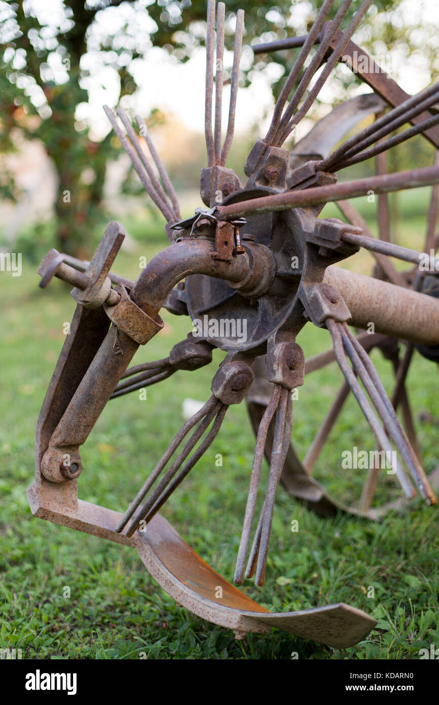 Old agricultural machine or tool - for potatoes Stock Photo - Alamy